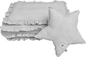 Bellamy Lněný set přikrývky a polštáře do postýlky s výplní STONE GRAY, vel. S