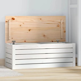vidaXL Úložný box bílý 89x36,5x33 cm masivní borové dřevo