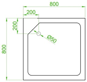 BPS-koupelny Hydromasážní box HYD-LI80, 80x80 cm, černá/transparent