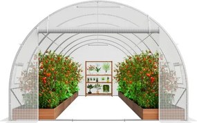Walk-in tunelový skleník 5,9 × 2,95 × 1,98 m pozinkovaný rám PE kryt bílý
