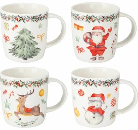 Sada 4 porcelánových hrnků North Pole 370 ml