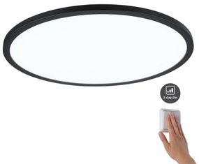 Paulmann 71013 Atria Shine, černé stropní svítidlo s korónou, 22W LED 4000K tříkrokové stmívání, průměr 42cm