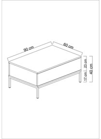 Konferenční stolek Lurde (bílá + stříbrná). 1089590