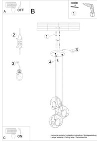 Sollux SL.1084 - Lustr na lanku TULOS 3xE27/60W/230V bílá