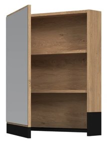 Závěsná zrcadlová skříňka Stokes 60 cm, stříbrná / dub zlatý