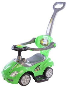 BABY MIX Dětské odrážedlo s vodící tyčí 3v1 Baby Mix Mega Car zelené