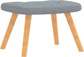 Relaxační křeslo se stoličkou světle šedé textil 327534