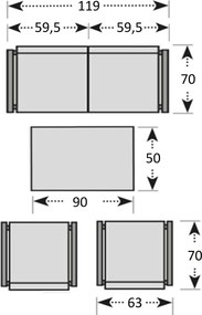 Doppler BELLARIA LOUNGE zahradní sedací souprava 2+1 černá/šedá