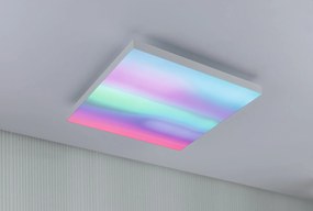 Paulmann 79905 Velora, bílý subtilní stropní LED panel Rainbow dynamic RGBW, 19W LED 3000-6500K, 45x45cm, dálkové ovládání