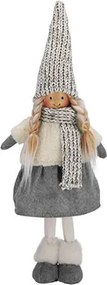 Vánoční figurka holčičky šedá / bílá 48 cm