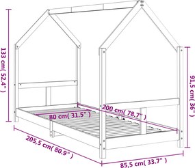 vidaXL Dětská postel 80 x 200 cm masivní borové dřevo [835716] Barva: Přírodní