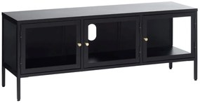 OnaDnes -20% Černý kovový TV stolek Unique Furniture Carmel 132 x 40 cm