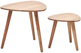 OnaDnes -20% Set dvou dřevěných odkládacích stolků Kave Home Eluana 42,5/60 cm