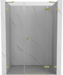 Mexen Lunar sprchové dveře otočné pravé 145 cm, transparentní, zlaté kartáčované - 834S-145-050-55-00-P