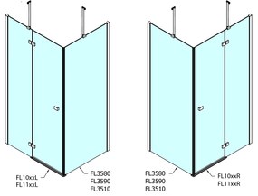 Polysan FORTIS LINE boční stěna 800mm, čiré sklo FL3580