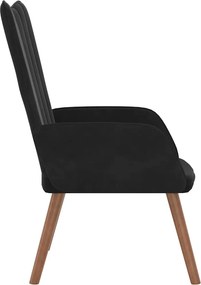 Relaxační křeslo černé samet 327661