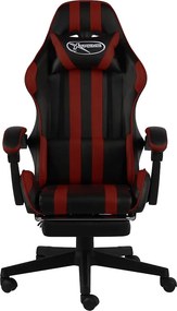 Herní židle s podnožkou černo-vínová umělá kůže 20533