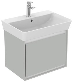 Ideal Standard Connect Air- Skříňka pod umyvadlo CUBE 55cm, 1 zásuvka, Lesklý světle šedý + matný bílý lak E0844EQ