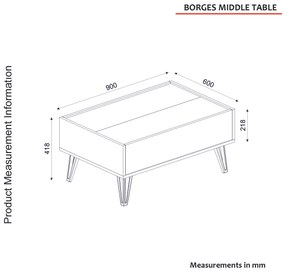 Konferenční stolek Bologna (Zlatá + Ořech + Antracit). 1072560