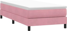 Postel Box Spring bez matrace růžový 90x220 cm samet 3315860
