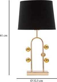 Stolní lampa Bubble 61 cm černo-zlatá