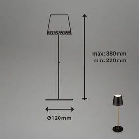 Brilo - LED St nab dotyk stolní lampa KIKI LED/2,6W/5V IP44 2600 mAh černá