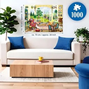 RAVENSBURGER Puzzle Pokoj s výhledem do letní zahrady / 1000 dílků / 7