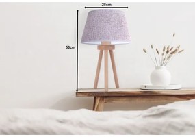 Duolla - Stolní lampa BOUCLE 1xE27/15W/230V pr. 28 cm šedá/dřevo