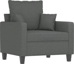 Křeslo s podnožkou tmavě šedé 60 cm textil 3201082