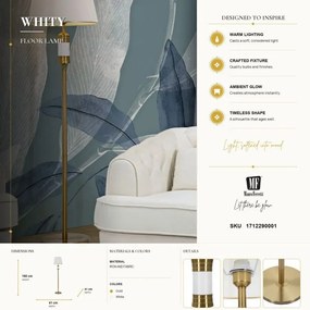 Stojací lampa Whity 160 cm bílá/zlatá