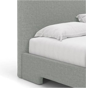 Světle šedá čalouněná dvoulůžková postel s roštem 140x200 cm Eda – Micadoni