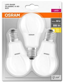 Osram | SADA 3x LED Žárovka BASE E27/8,5W/230V 2700K - Osram | P224748