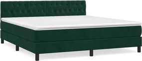 Box spring postel s matrací tmavě zelená 180x200 cm samet 3141500