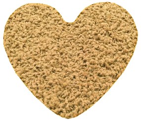 Vopi koberce Kusový koberec Color shaggy béžový srdce - 120x120 cm