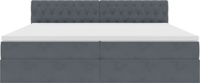 Postel s úložným prostorem s čelo Tmavě šedá 200 x 200 cm samet 3370840