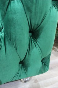 Zelená exkluzivní sametová 2-sedačka OLIVIA 164cm