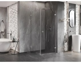 Mexen Lunar-B, pravostranný výklopný sprchový kout 70 x 70 cm, 8mm čiré sklo, chromový profil, 832-070-070-01-00-P