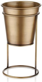 KALUNE DESIGN kulatý kovový květináč LAOS bronzový 742TMA6912