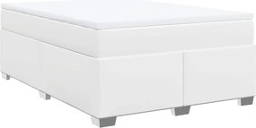 Box spring postel s matrací bílá 160x200 cm umělá kůže 3285218