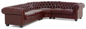 Massive home | Rohová sedací souprava Chesterfield z pravé kůže - červená