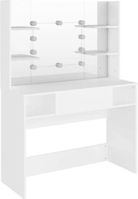 Kosmetický stolek s LED světly 100 x 40 x 135 cm MDF bílý 331538