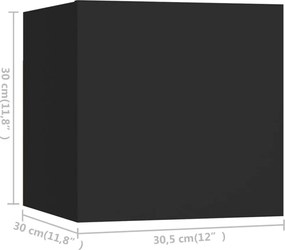 vidaXL 7dílný set TV skříněk dřevotříska [3078818] Barva: Černá