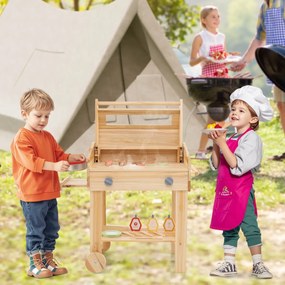 Costway Hrací sada Kids Grill s kuchyňským setem Play Food a Grill Tools