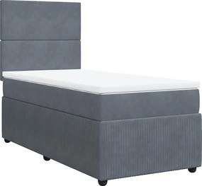 Box spring postel s matrací tmavě šedá 90x190 cm samet 3294509