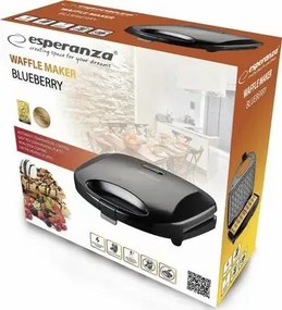 Esperanza EKT008 Blueberry vaflovač černá / 1000 W / automatická regul