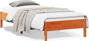 vidaXL Rám postele voskově 100 x 200 cm masivní borovice [842706] Barva: Hnědá