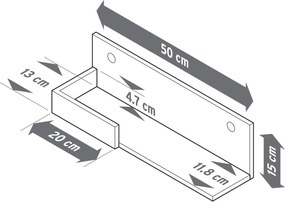 Tchibo - Sada 3 polic z masivního dřeva - barva: hnědá