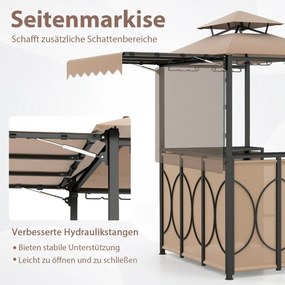 Costway Grilovací pavilon odolný vůči povětrnostním vlivům s barem a2Barové