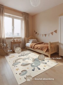 Hanse Home, Dětský koberec Adventures 106413 Cream Multicolor, 120x170, vícebarevná, dětský pokoj