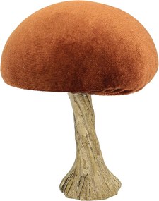 Dekoracja Velvet Mushroom 10 cm orange